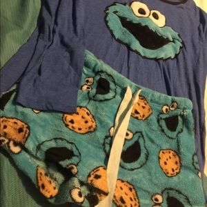 Sesame Street | Intimates & Sleepwear | Cookie Monster Pajama Set ...